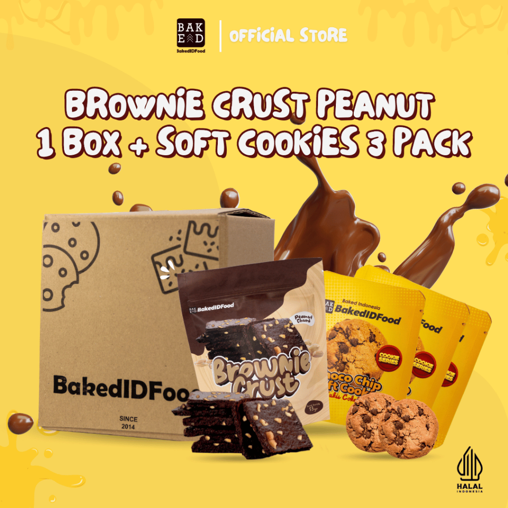 Jual Brownie Crust Peanut 1 Box + Soft Cookies 3 Pack | Shopee Indonesia