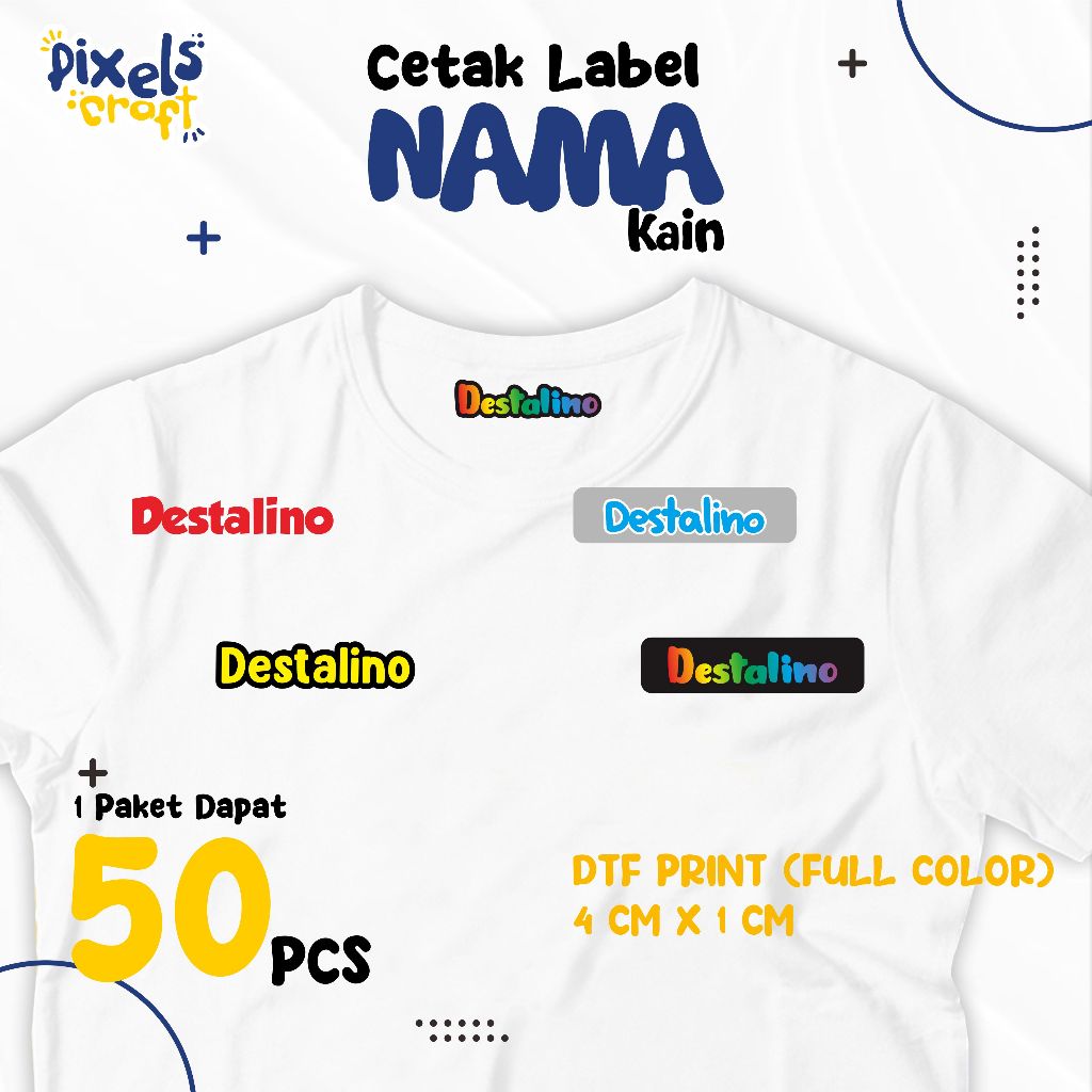 Jual STIKER LABEL NAMA KAIN CUSTOM/ STIKER NAMA KAIN | Shopee Indonesia