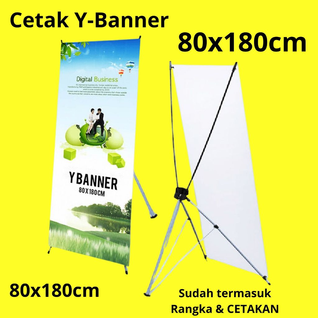 Jual CETAK BANNER/STAND BANNER SUDAH TERMASUK RANGKA KAKIAN 80X180 ...