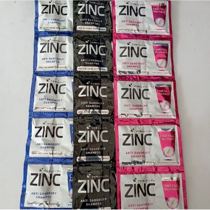 Jual Shampoo Zinc Kemasan Biru 10 Ml Rencengan Isi 12 Sachet / 24 Pcs ...