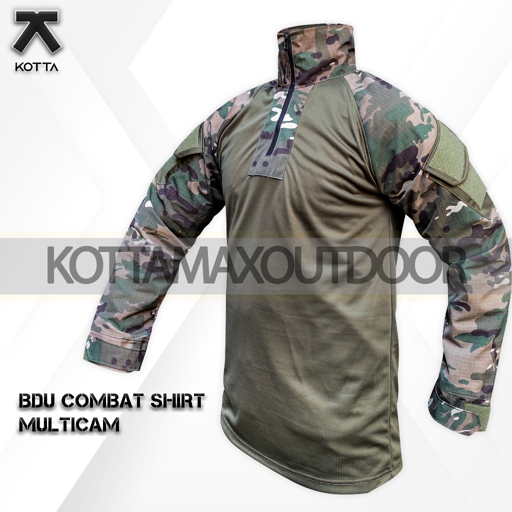 Jual Kaos Shirt Baju Tactical BDU Dry fit Airborne Lengan panjang Kamuflase Loreng Multicam ...