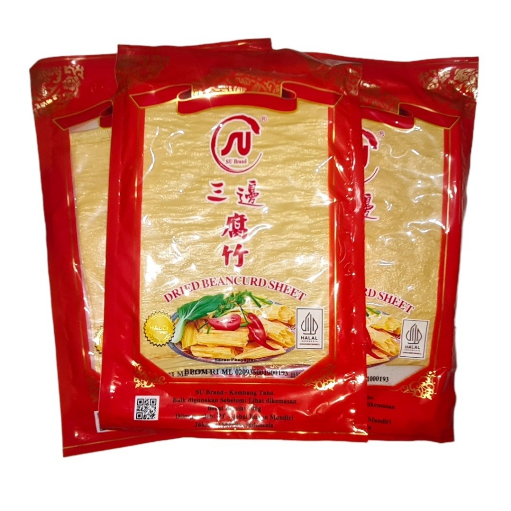 Jual Kulit Kembang Tahu Kering Lebar Lembaran SU Brand 100 Gram / Dried ...