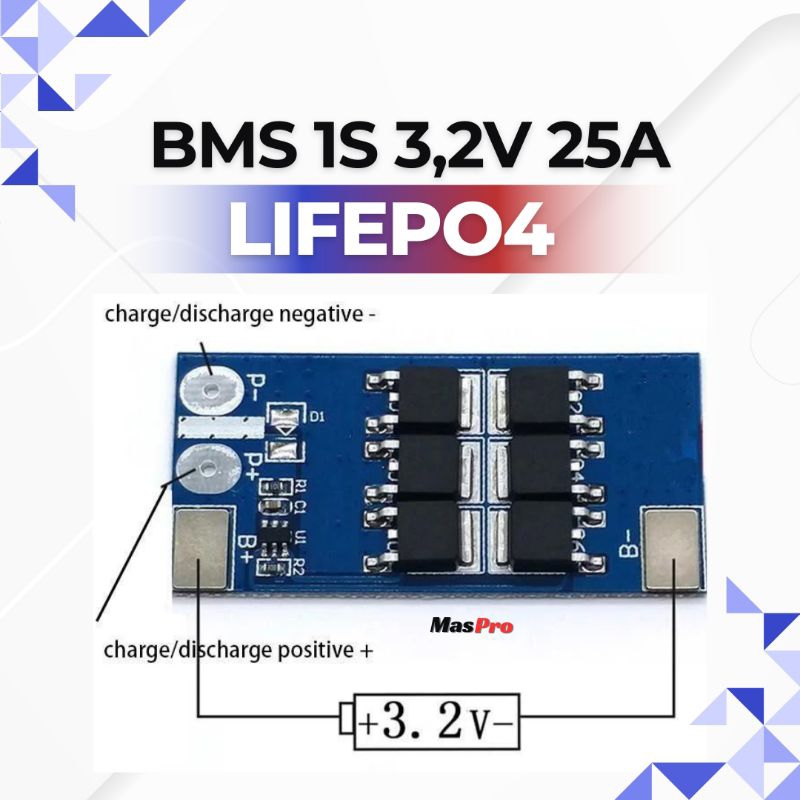 Jual BMS 1S Lithium LiFePO4 3.2V 25A Iron Phosphate Battery Charger Module | Shopee Indonesia