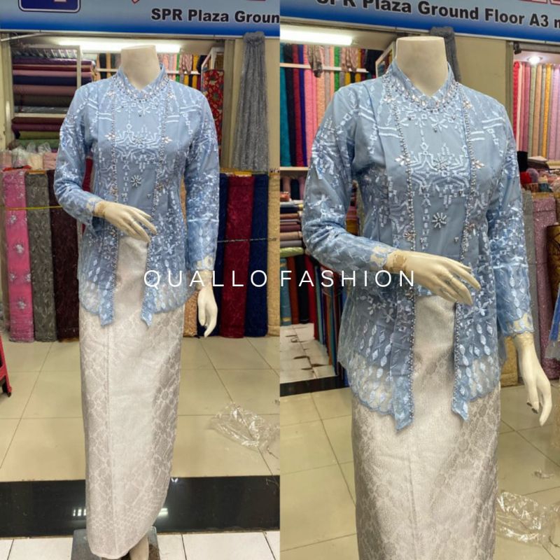 Jual Quallo | Kebaya Kutubaru Tile Shanghay Set Songket | Kebaya Mewah ...