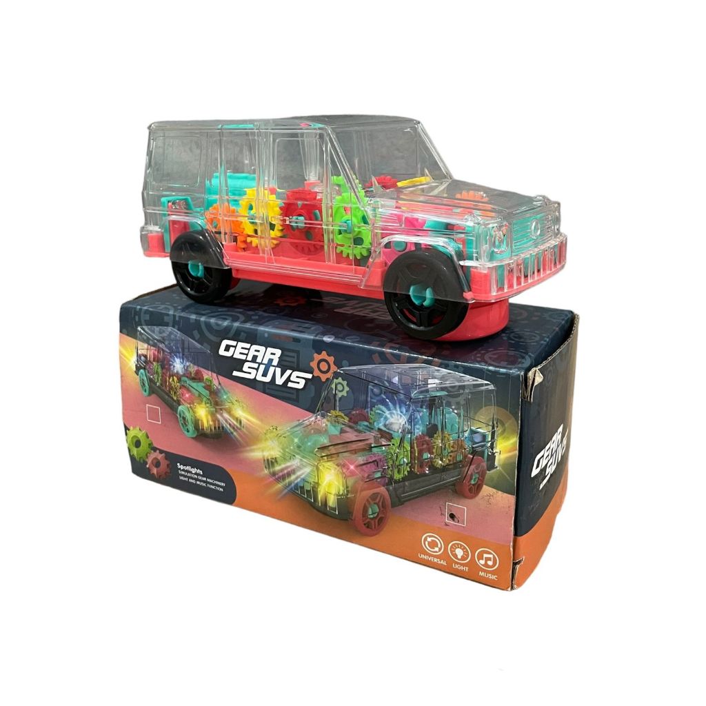 Jual Mainan Mobil Transparan Gear SUV Baterai Berjalan Lampu Musik ...