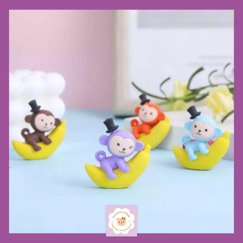Jual Penghapus Karakter Monyet 3D Eraser Monkey Banana Lucu Unik Cute ...