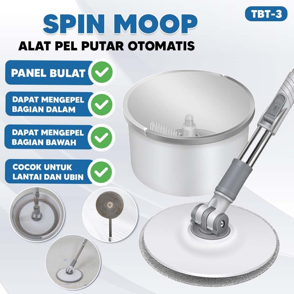 Jual PROMO!! Alat Pel Putar Spin Mop Otomatis Alat Pel Lantai Bulat ...
