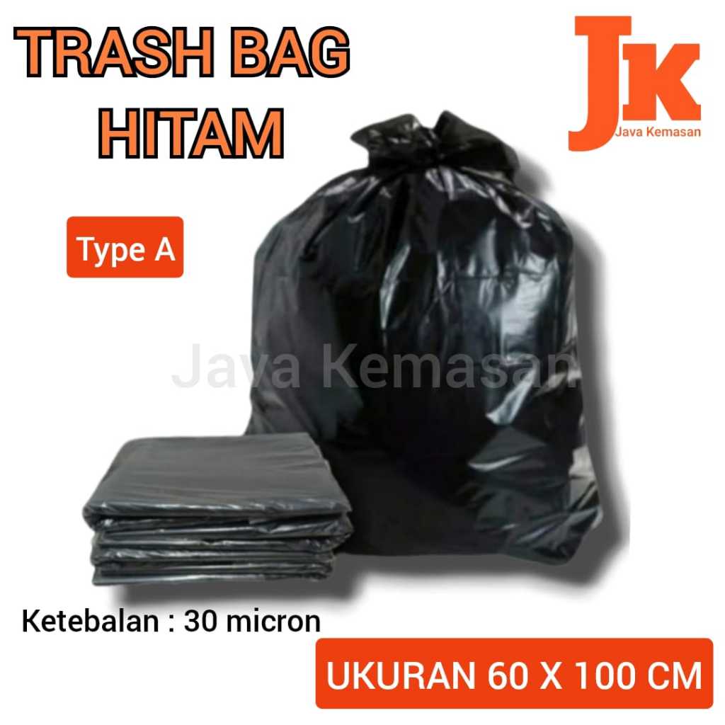 Jual PLASTIK SAMPAH HITAM A KANTONG KRESEK TRASH BAG SAMPAH WARNA HITAM 60X100 CM BESAR JUMBO ...