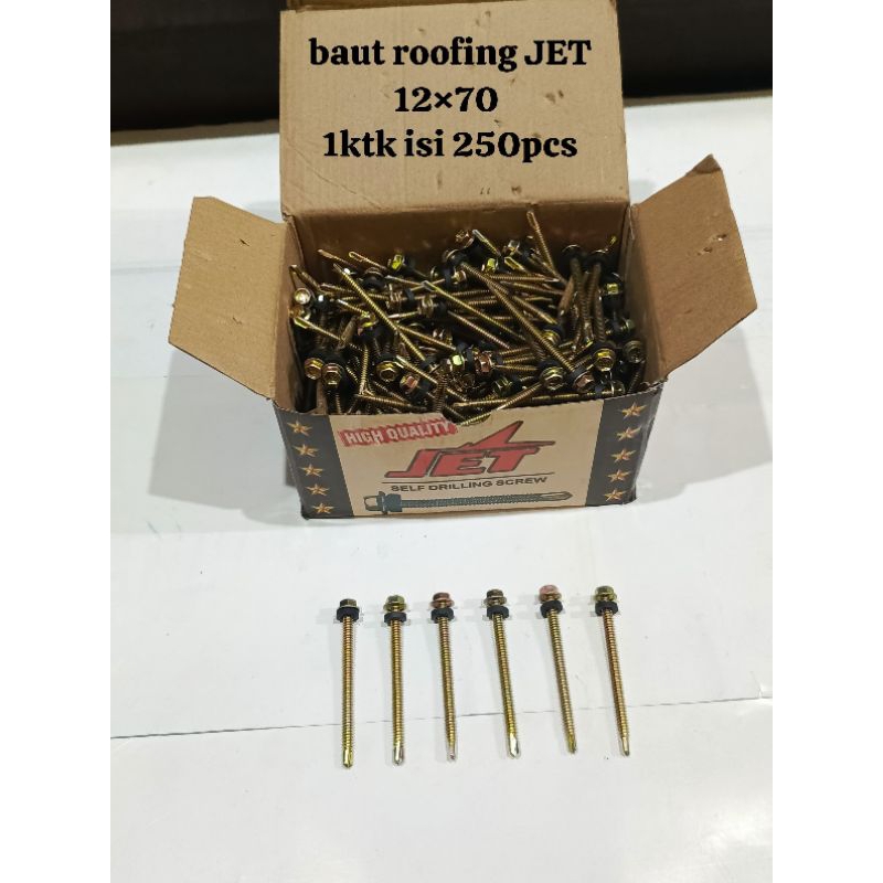 Jual baut roofing JET/baut roofing 12×70/12×50 1box | Shopee Indonesia
