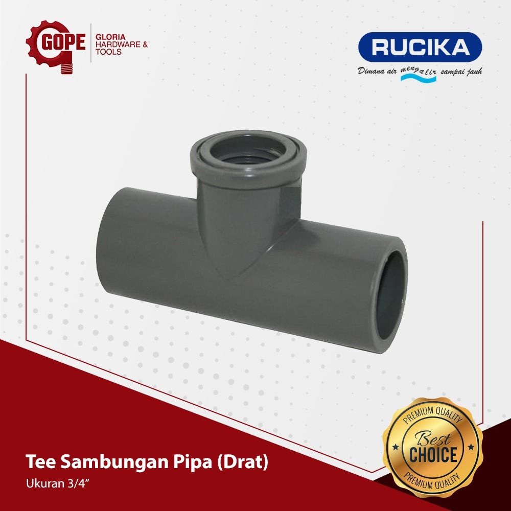 Jual Tee Drat Sambungan T Pipa PVC Rucika Ukuran 3/4" | Shopee Indonesia