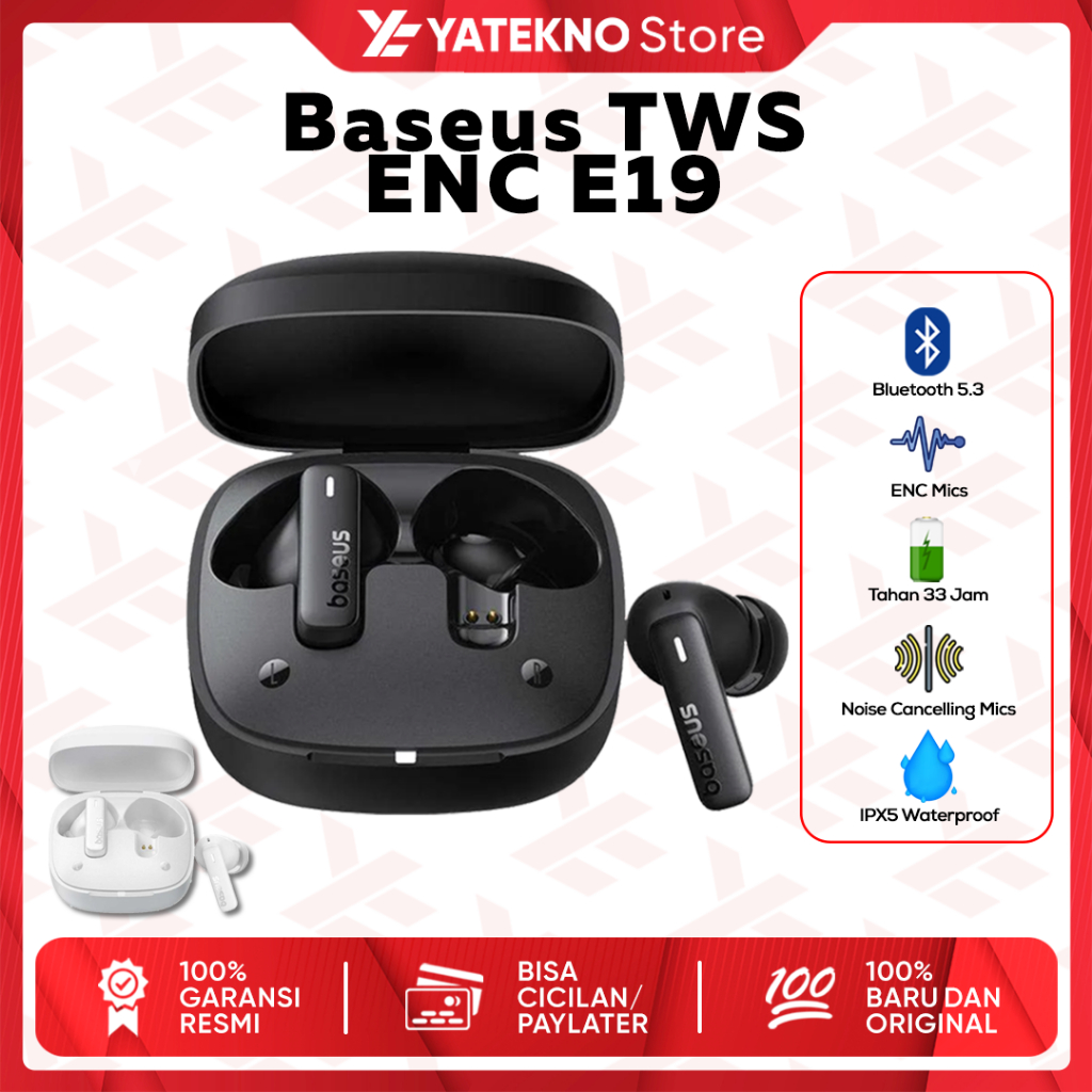Jual (ORIGINAL) Baseus TWS ENC E19 True Wireless Earbuds GARANSI RESMI ~ NEW | Shopee Indonesia