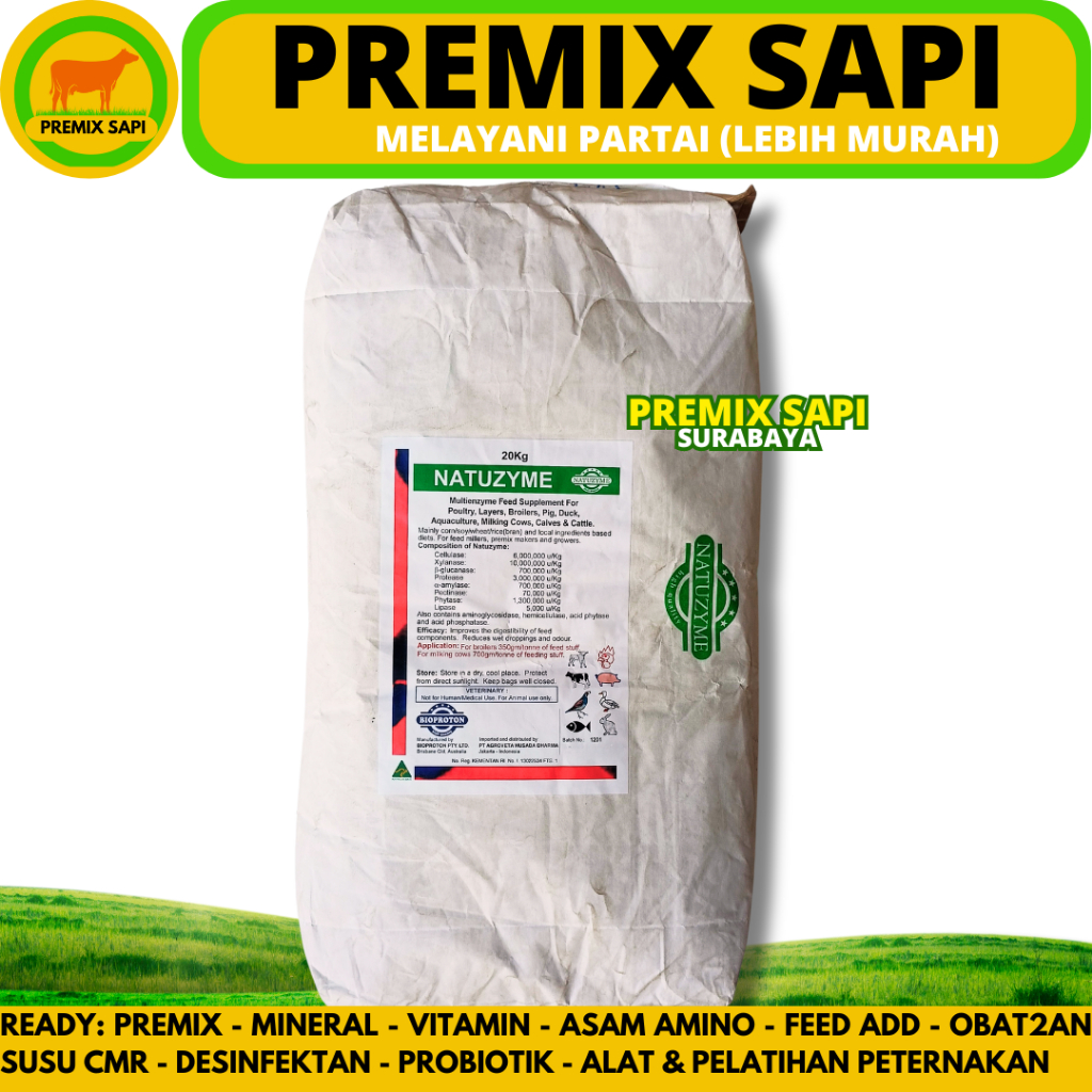 Jual NATUZYME 20 KG (1 SAK) - Multi Enzim untuk Ayam Bebek Babi Sapi ...