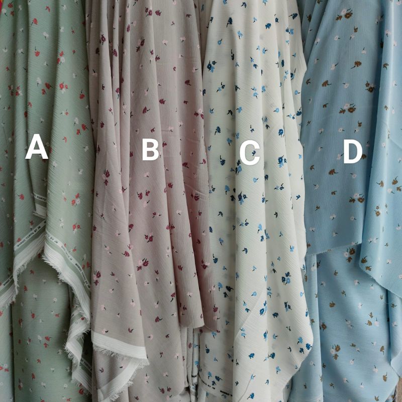 Jual Kain Yoryu Mango Crinkle/ Crinkle Motif/ Mango Crinkle/ Mango ...