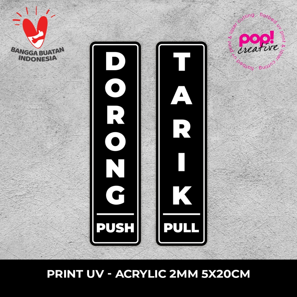 Jual Dorong Tarik Push Pull Sign Akrilik Tulisan Pintu | Shopee Indonesia
