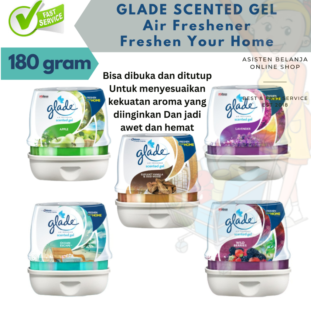 Jual GLADE Scented Gel 180gr Pengharum Ruangan Air Freshener Ocean ...