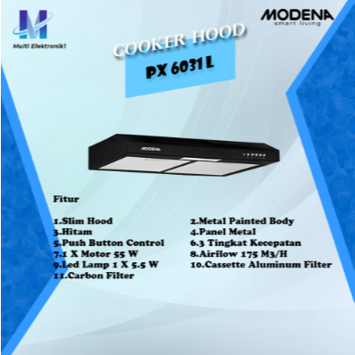Jual Cooker Hood Modena / Slim Hood MODENA PX 6031 - 60 CM | Shopee Indonesia