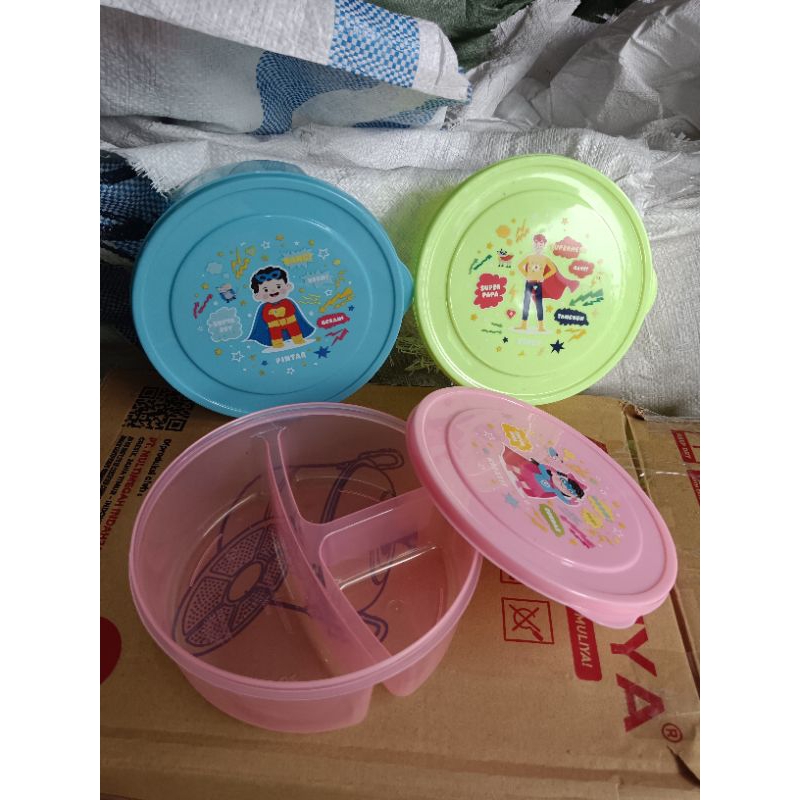 Jual Tempat Makan Bulat Plastik / Lunch Box Murah Jagoan Sunrise ...