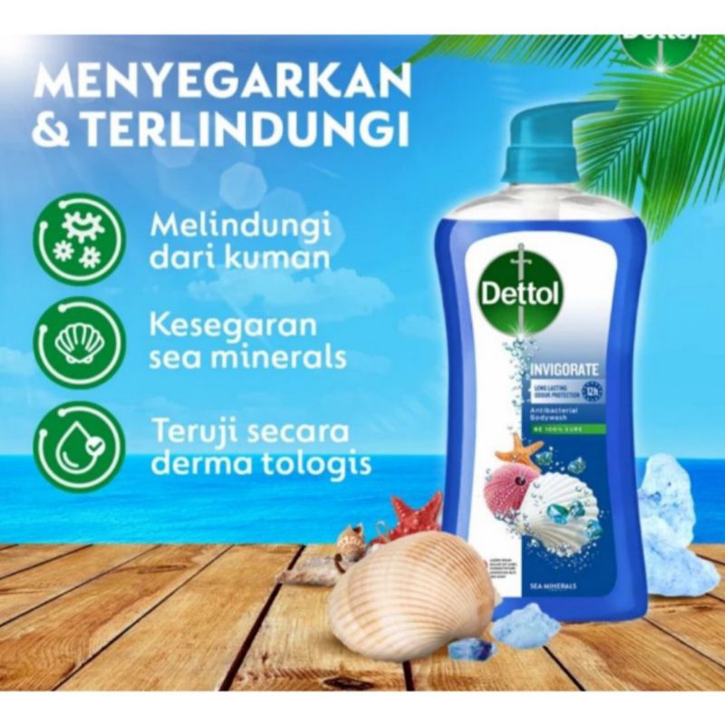 Jual Dettol Sabun Mandi Cair Anti Bakteri Invigorate Botol Pump 950ml ...