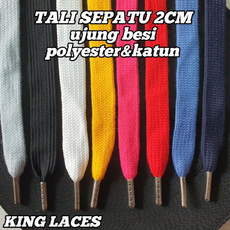 Jual Tali Sepatu 2cm, Tali sepatu pipih, 120cm, bahan polyester ...
