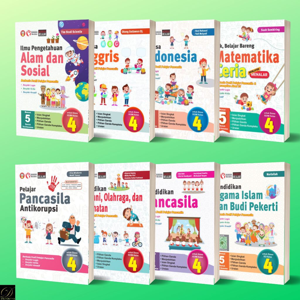 Jual Buku SD/MI Kelas 4 Matematika/Bahasa Indonesia/Bahasa Inggris/IPAS/Pancasila/PAI/PJOK ...