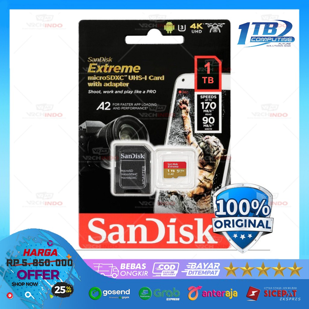 Jual Memory Card 1 TB - MicroSD Sandisk Extreme GOLD A2 | 170 Mb/s ...
