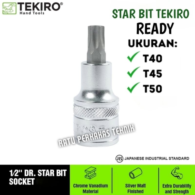Jual Tekiro Star Bit Socket Bintang T40 T45 T50 T55 Original Kunci Buka ...