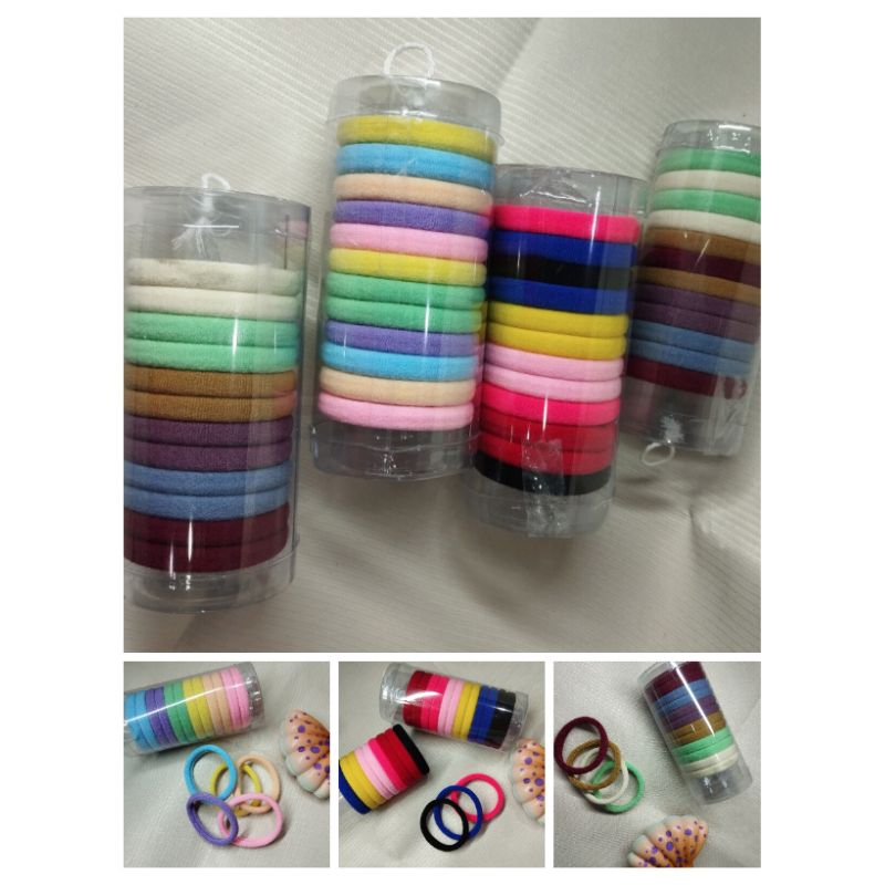 Jual Ikat rambut tabung kecil/Ikat rambut donat kemasan tabung kecil ...