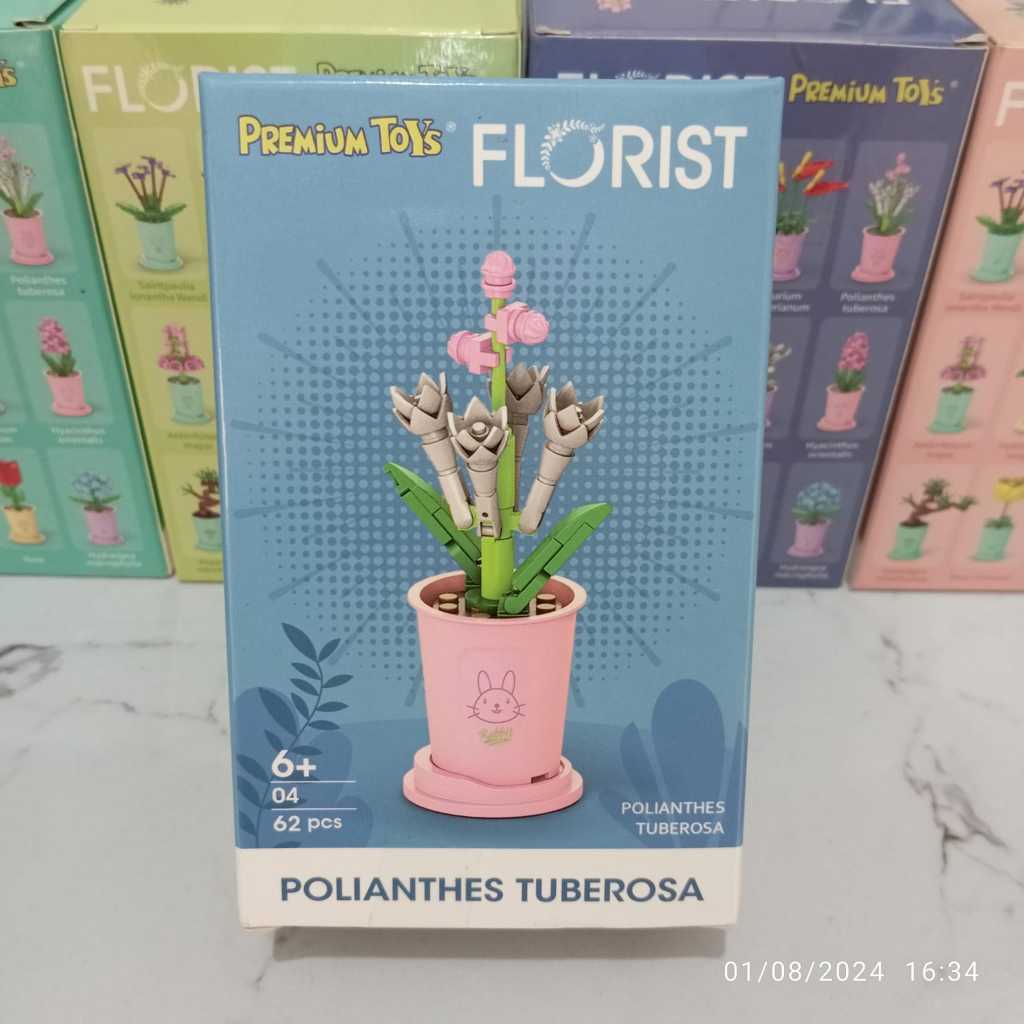 Jual FLORIST Bricks Block Pot Flower Bunga DIY Mainan Balok Susun ...