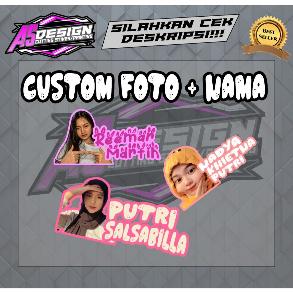 Jual STIKER CUSTOM FOTO DAN NAMA STIKER CUSTOM BUAT SOFCASE/MOTOR BAHAN ...