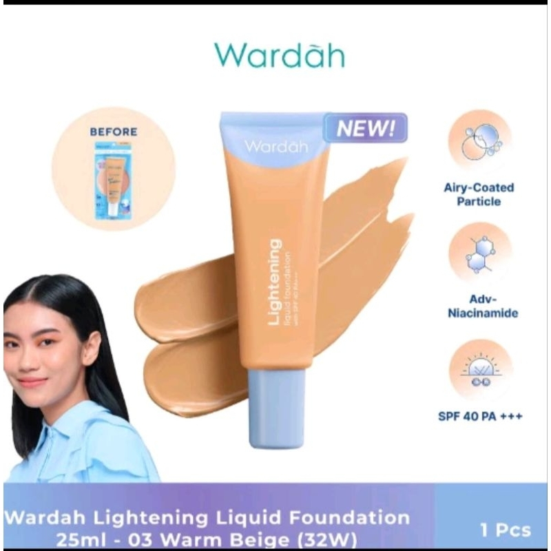 Jual Wardah Lightening Foundation Cair 02 Natural Beige 25 Ml | Shopee ...