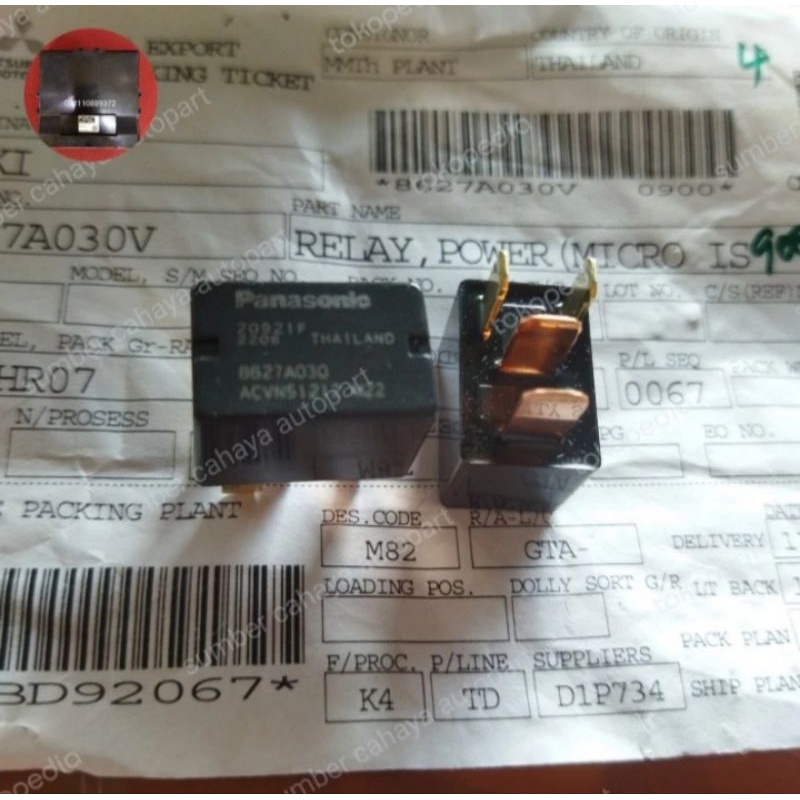 Jual relay power micro pajero sport Xpander Outlander Triton 8627A030 ...