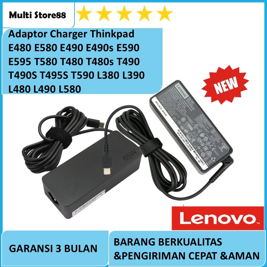 Jual Adaptor Charger Lenovo Thinkpad E480 E580 E490 E490s E590 E595 ...