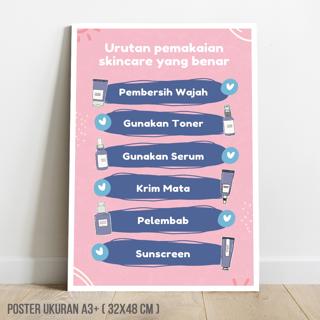 Jual POSTER EDUKASI URUTAN PEMAKAIAN SKINCARE YANG BENAR | Shopee Indonesia