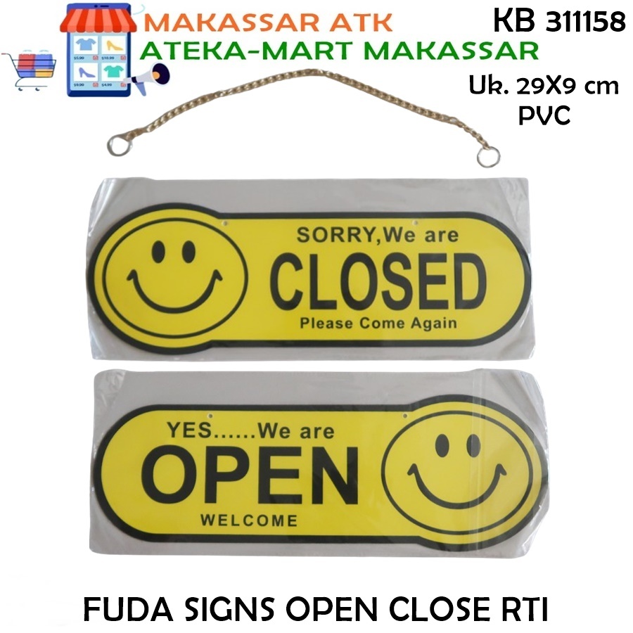 Jual [1 PCS] FUDA SIGNS OPEN CLOSE SMILE BOLAK BALIK RANTAI LABEL ...