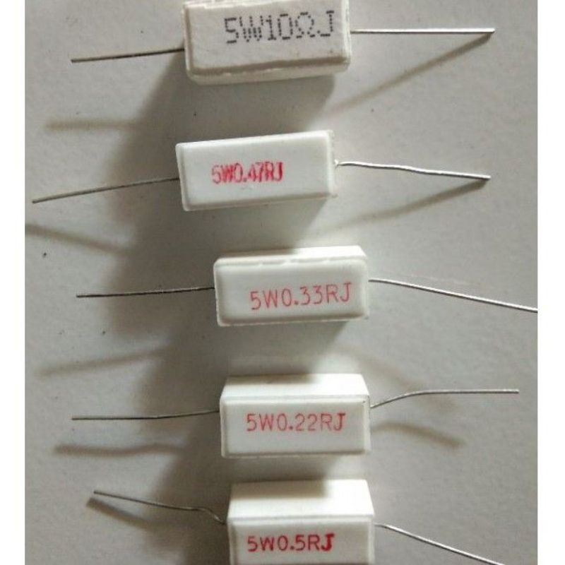 Jual Resistor kapur 5 Watt 10pcs | Shopee Indonesia