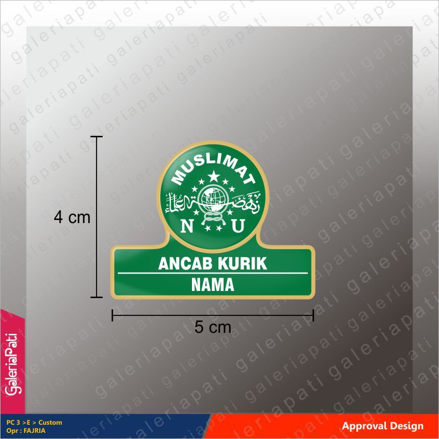 Jual Name Tag Logo MUSLIMAT NU Custom Desain | Shopee Indonesia