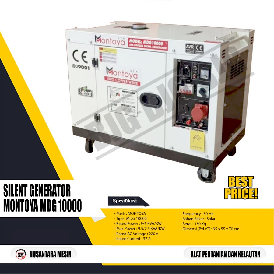 Jual MESIN GENSET / GENERATOR SILENT MONTOYA MDG 10000 SOLAR | Shopee ...