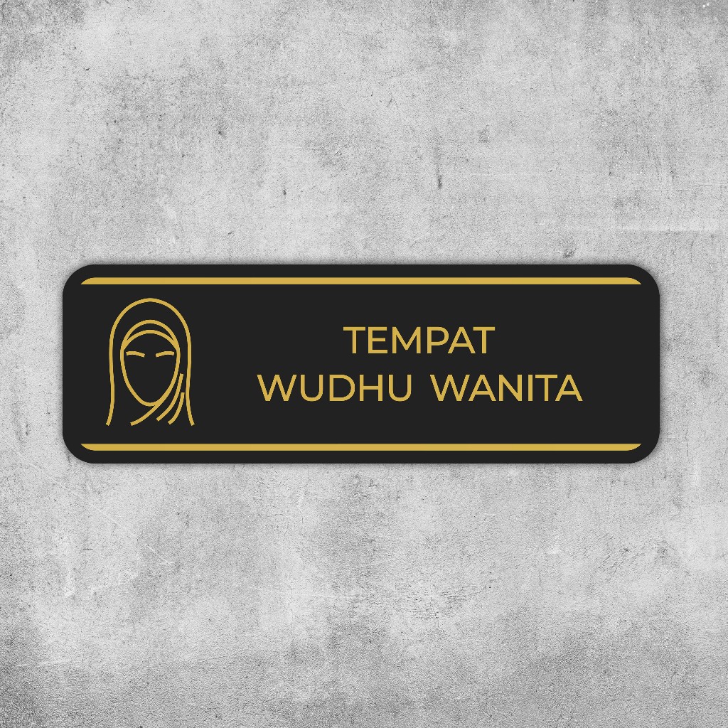 Jual SIGN ACRYLIC PREMIUM "TEMPAT WUDHU WANITA" UKURAN 30 X 10 CM HARGA ...
