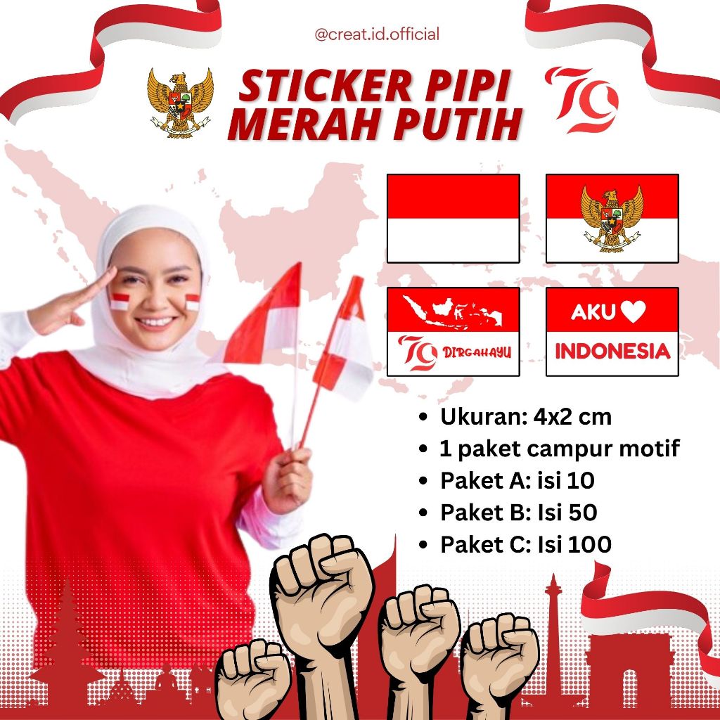 Jual STICKER PIPI BENDERA MERAH PUTIH KEMERDEKAAN HUT RI | Shopee Indonesia