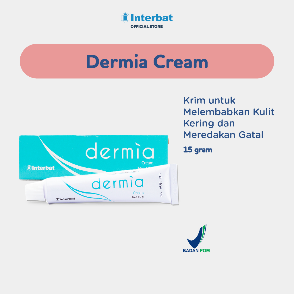 Jual Dermia Krim 15 gr - Melembabkan Kulit Kering dan Meredakan Gatal ...