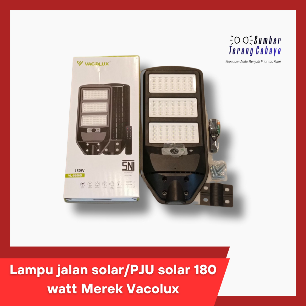Jual Lampu jalan solar/PJU solar 180 watt Merek Vacolux | Shopee Indonesia