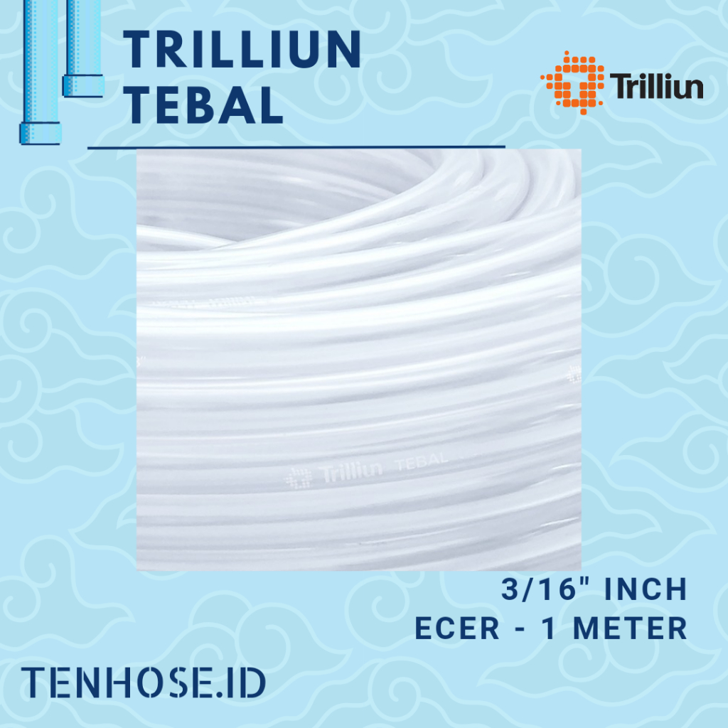 Jual Selang Trilliun Elastis Tebal 3/16" Inch Jual per Meter (1 Meter) Selang PVC Air Taman ...