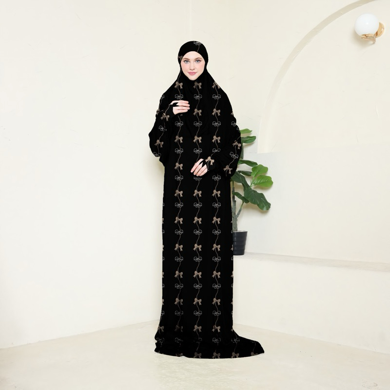 Jual Mukenah Motif Dasar Putih/Basmah Collection/Mukena Manset/Mukenah ...