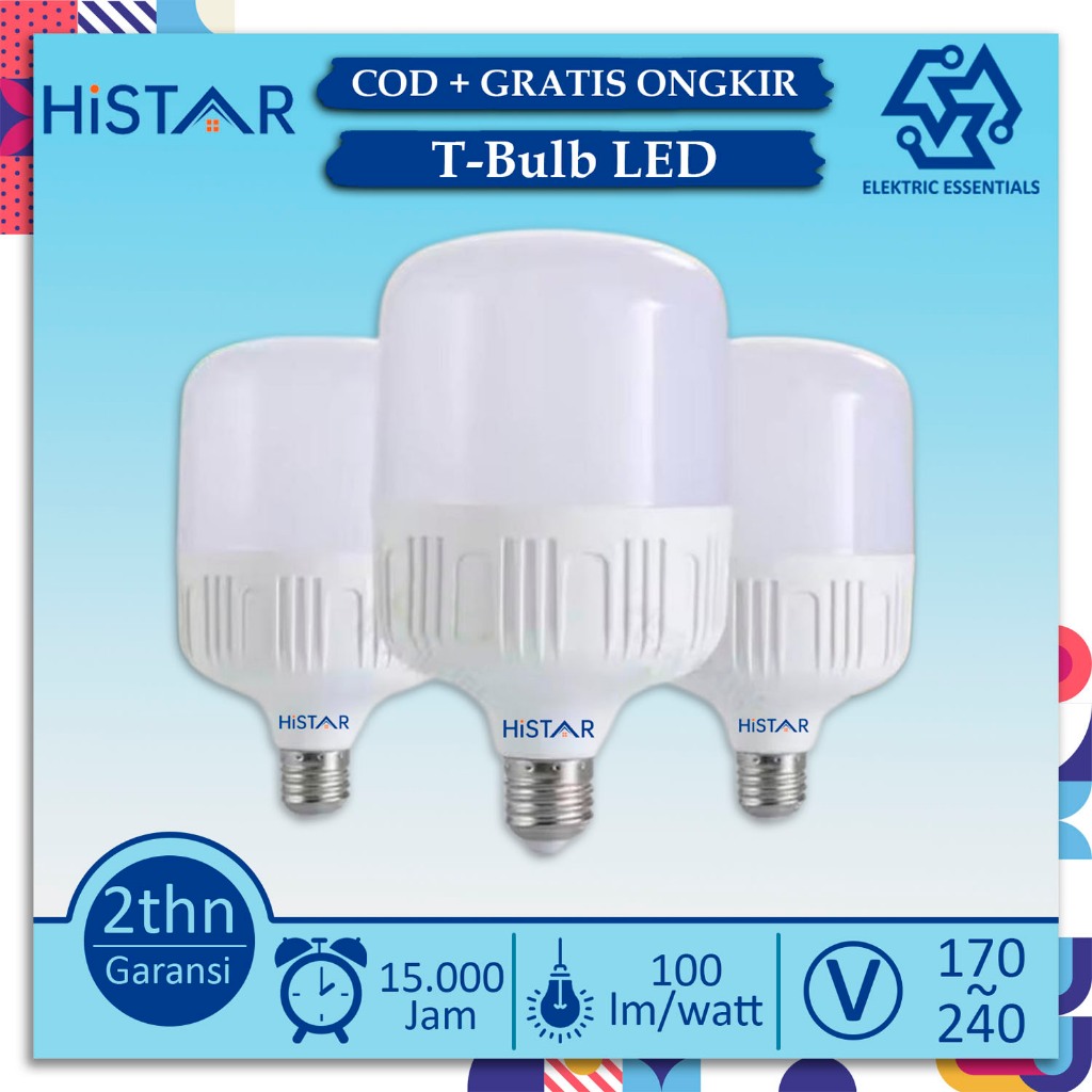 Jual Elektric Essentials - HISTAR Lampu LED Capsule 30W T-Bulb Cahaya ...