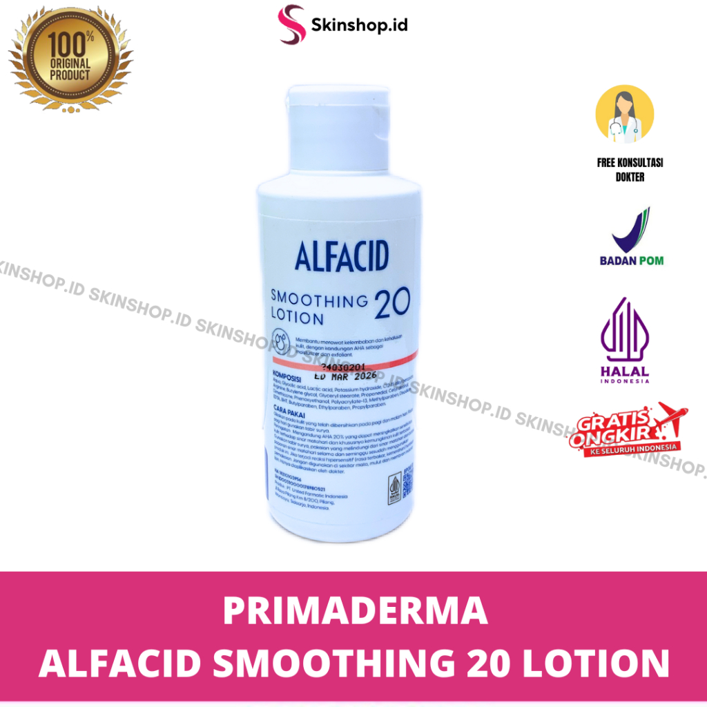 Jual Primaderma Alfacid Smoothing 20 Lotion 135 ml BPOM AMAN | Shopee ...