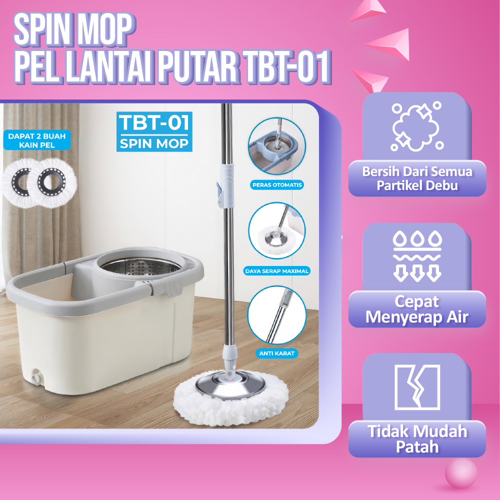 Jual Futureworld Alat Pel Lantai Putar Otomatis Spin Mop Ultra Elegan ...