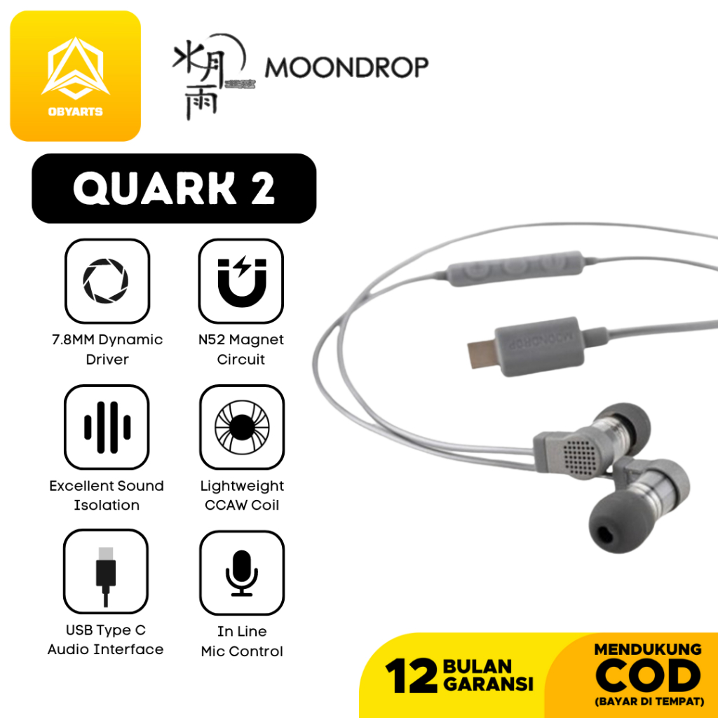 Jual Moondrop Quark2 / Quark 2 / Quarks 2 Dynamic Driver In Ear Monitor ...