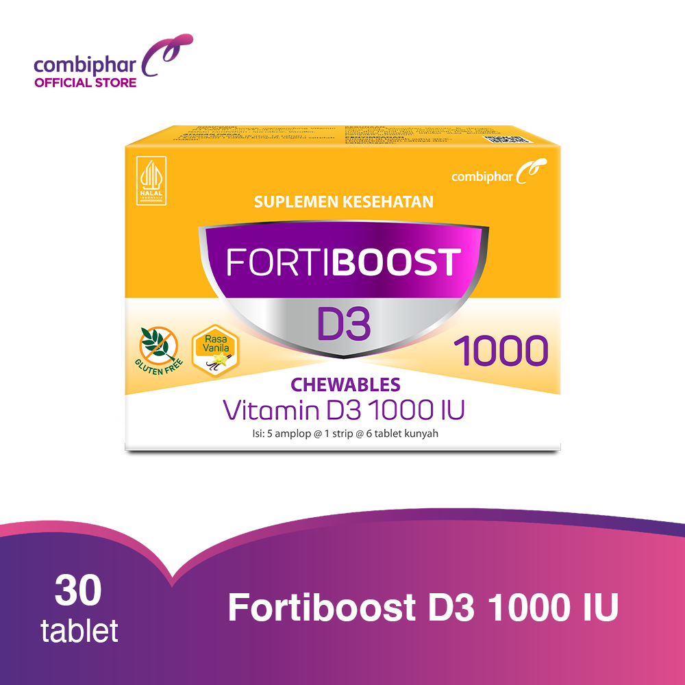 Jual Fortiboost D3 1000 (30 tablet) - Vitamin D3 1000 IU Tablet Kunyah | Shopee Indonesia