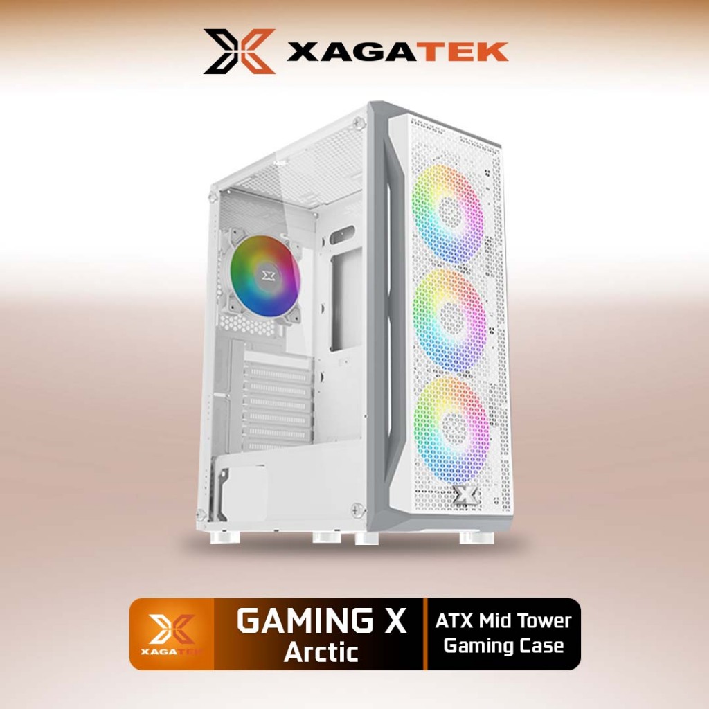 Jual XAGATEK CASING GAMING X ARCTIC + ARGB SYNC BUTTON (4 FAN) | Shopee ...