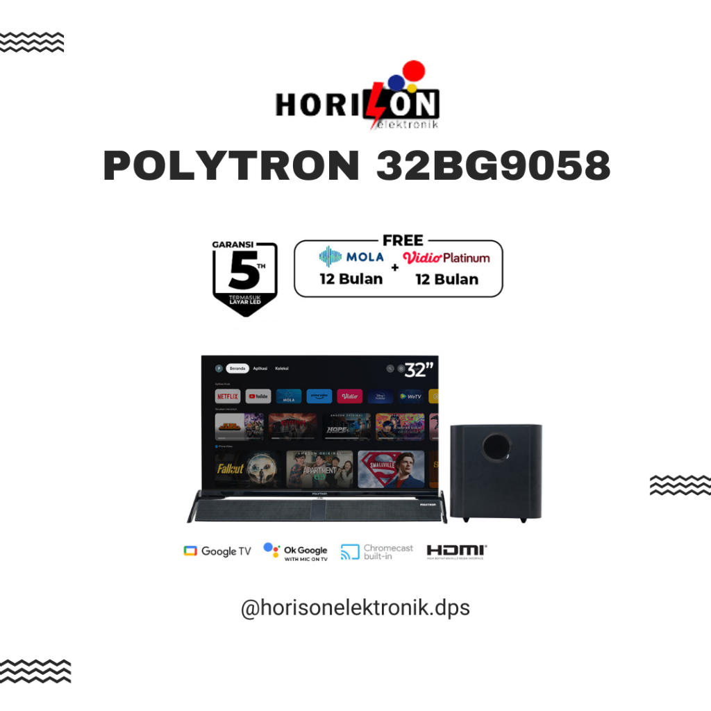 Jual LED SMART GOOGLE TV 32 INCH 32BG9058 (SPEAKER) | Shopee Indonesia
